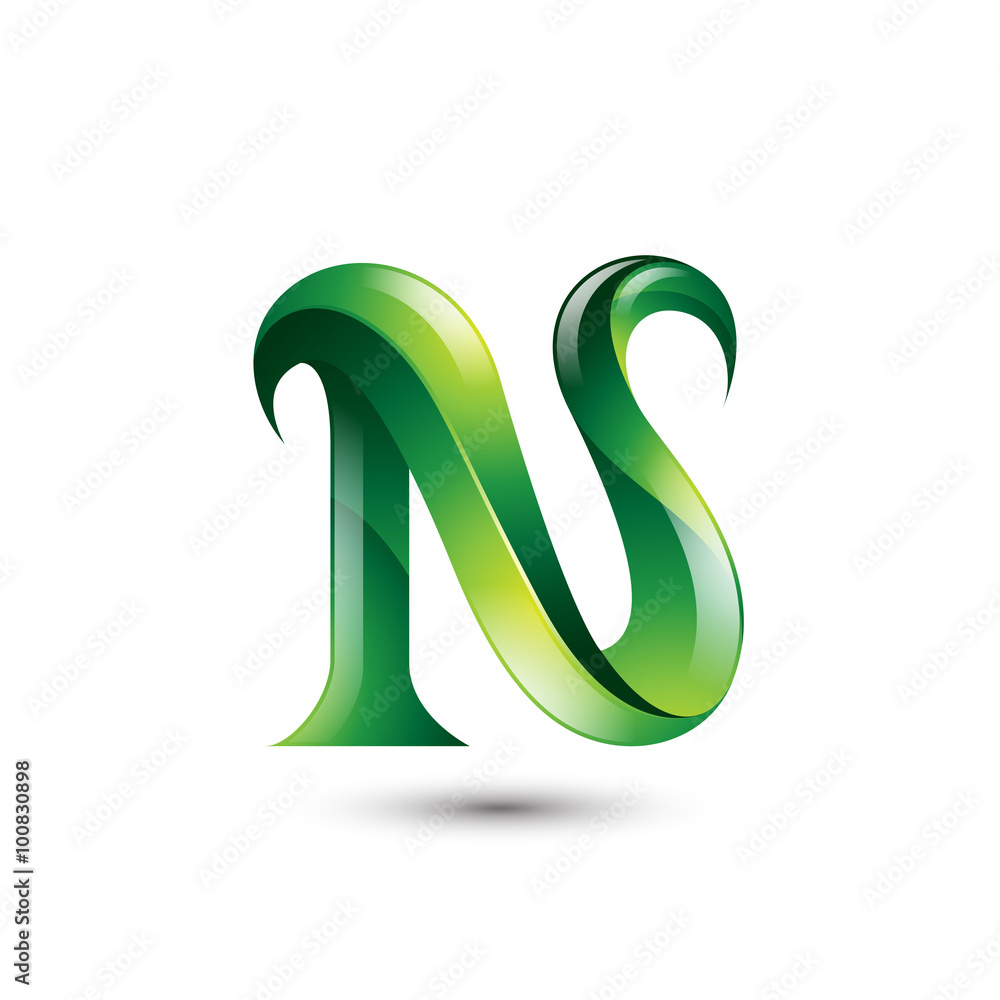 Green Letter N Logo Stock Vector | Adobe Stock