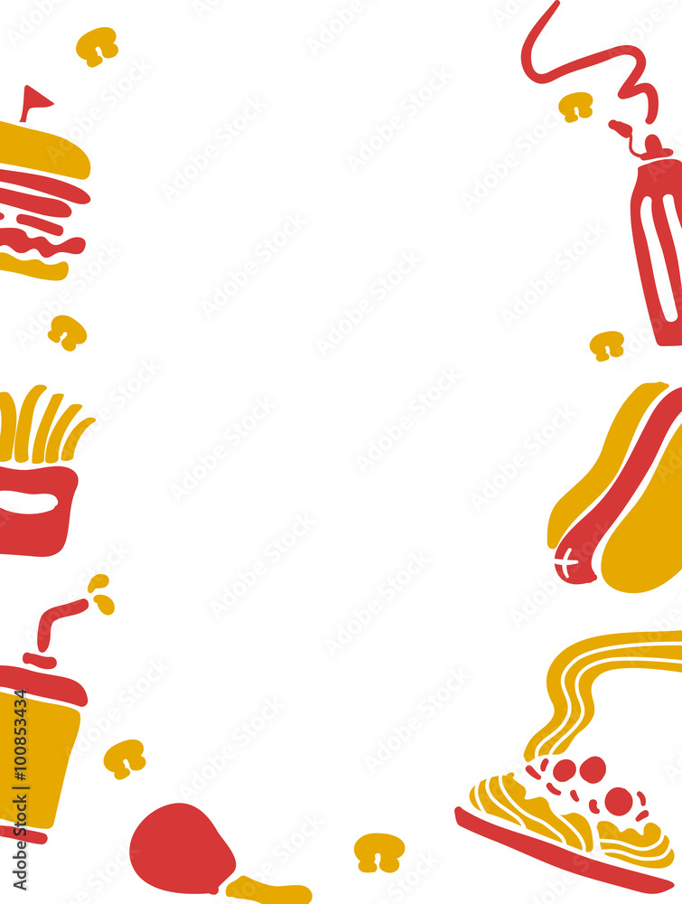 Fast Food Frame Stock Vector | Adobe Stock