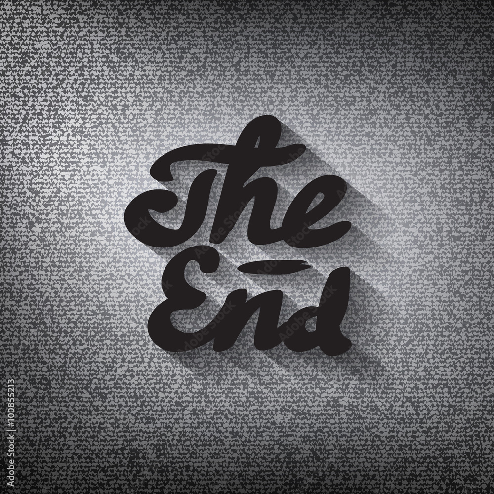 Old movie ending screen, stylised noir "The End" lettering Stock Vector ...