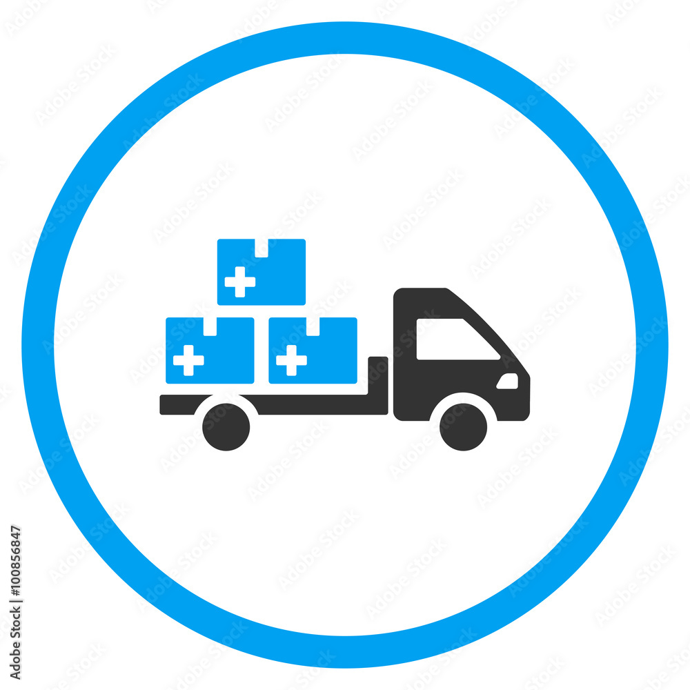 Medication Delivery vector icon. Style is bicolor flat circled symbol ...
