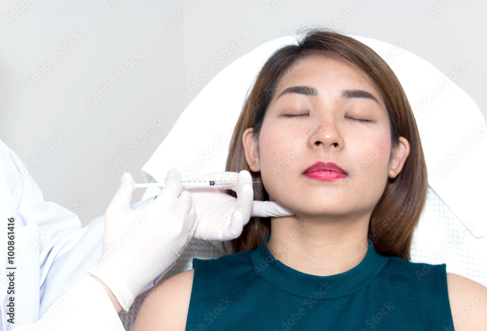 Cosmetic injection on Asian woman Stock-Foto | Adobe Stock