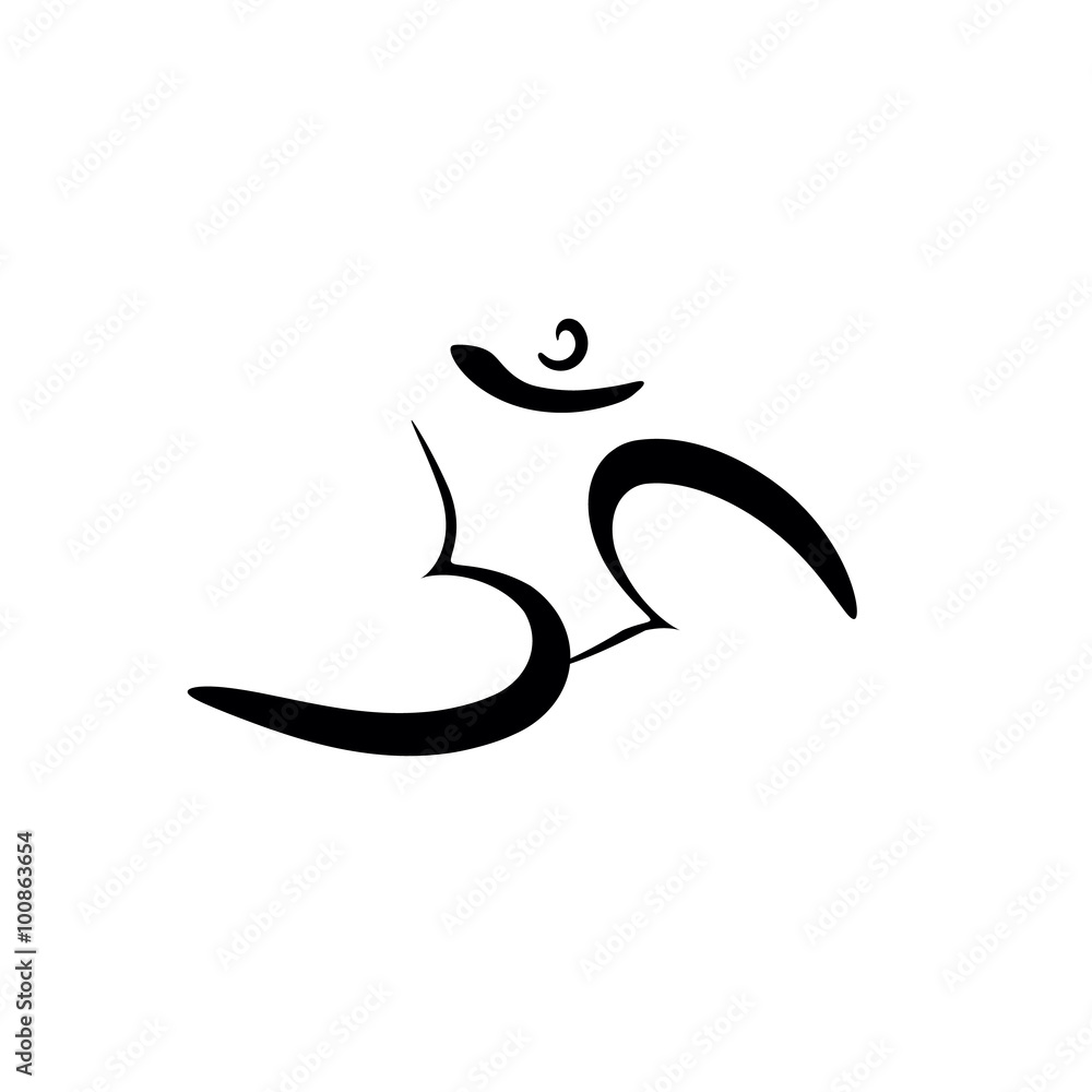 Om sign painted by hand. The sacred symbol in Buddhism and Hinduism ...