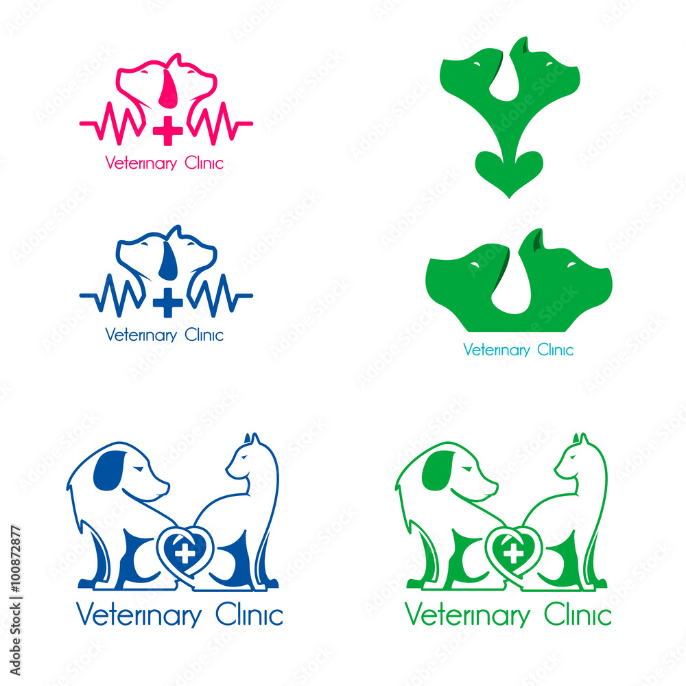 veterinary clinic labels templates. Stock Vector | Adobe Stock