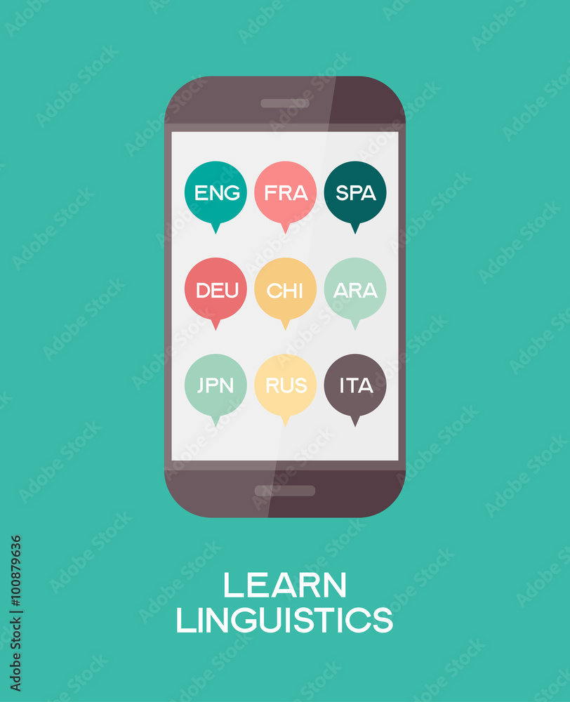 Abstract isolated vector illustration Learn Linguistics Stock Vector ...