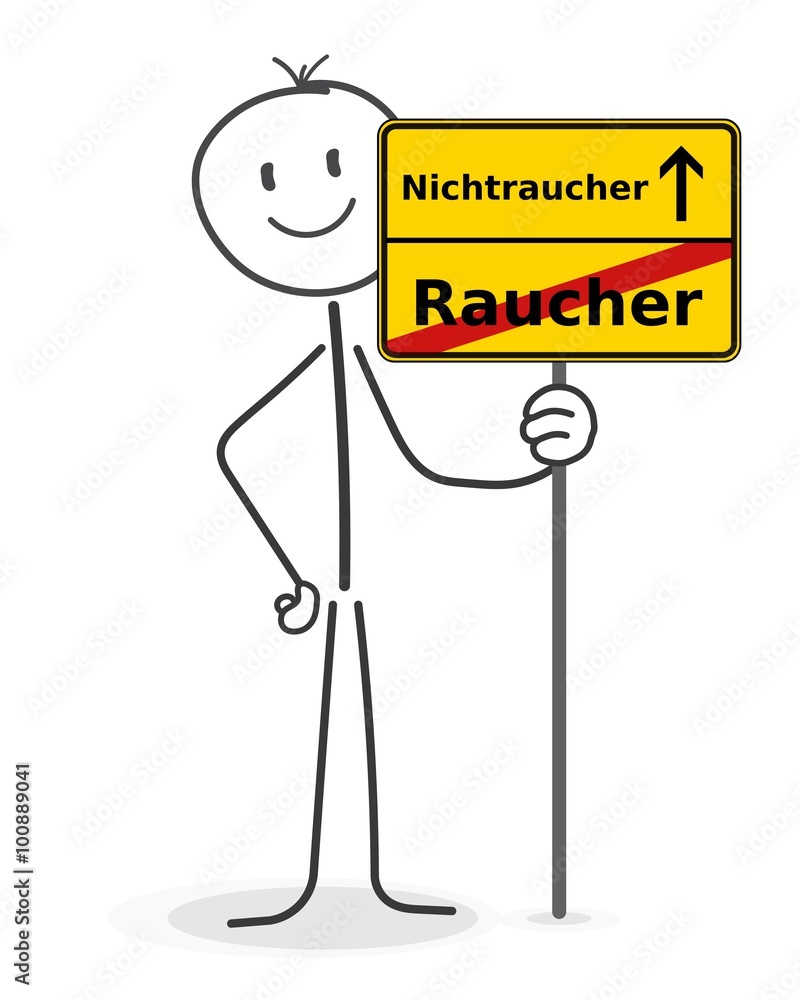 Strichmännchen Nichtraucher Raucher Stock Vector | Adobe Stock