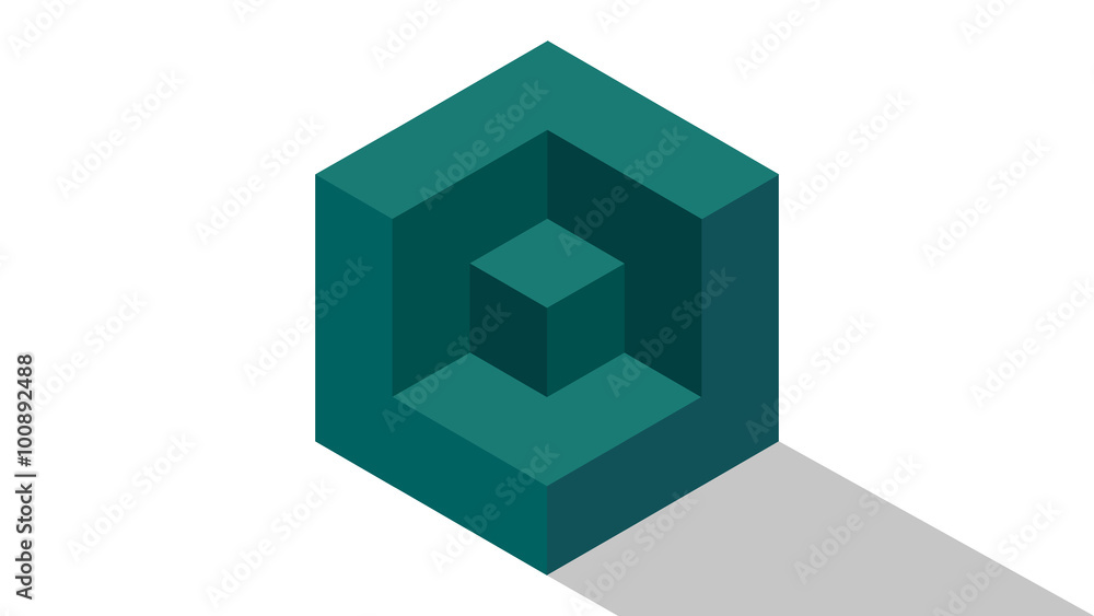 Cube isometric logo brick concept, 3d dice illustration, vector block ...