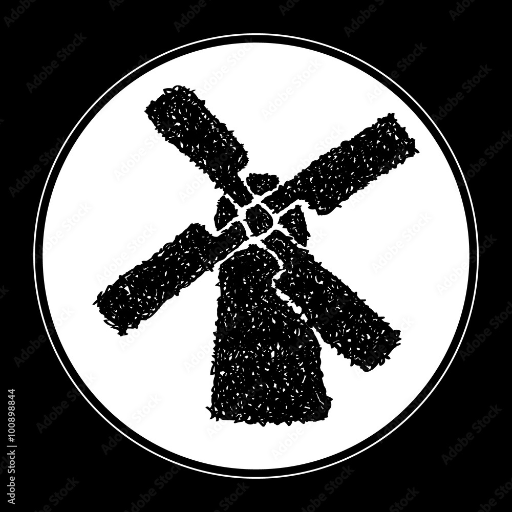 Simple doodle of a windmill Stock Vector | Adobe Stock