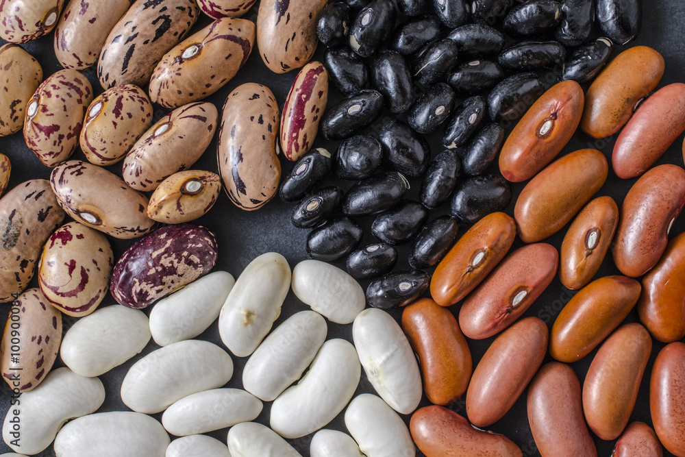 Different types of beans mixed background Stock Photo | Adobe Stock