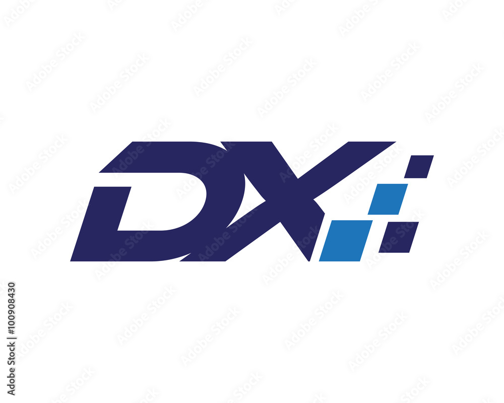 DX digital letter logo Stock Vector | Adobe Stock