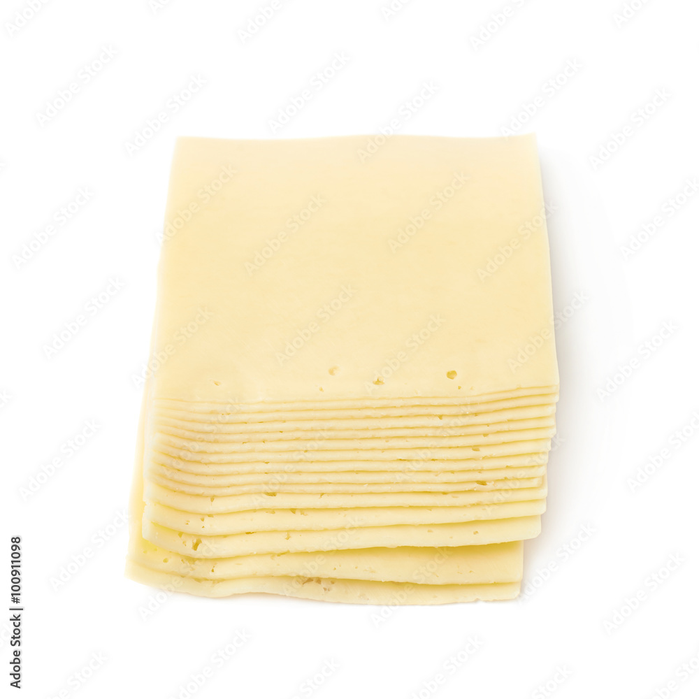 Stack of multiple cheese slices isolated Stock Photo | Adobe Stock