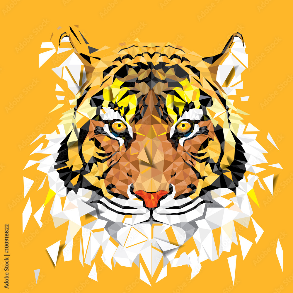 Low polygon Tiger geometric pattern - Vector illustration Stock Vector ...