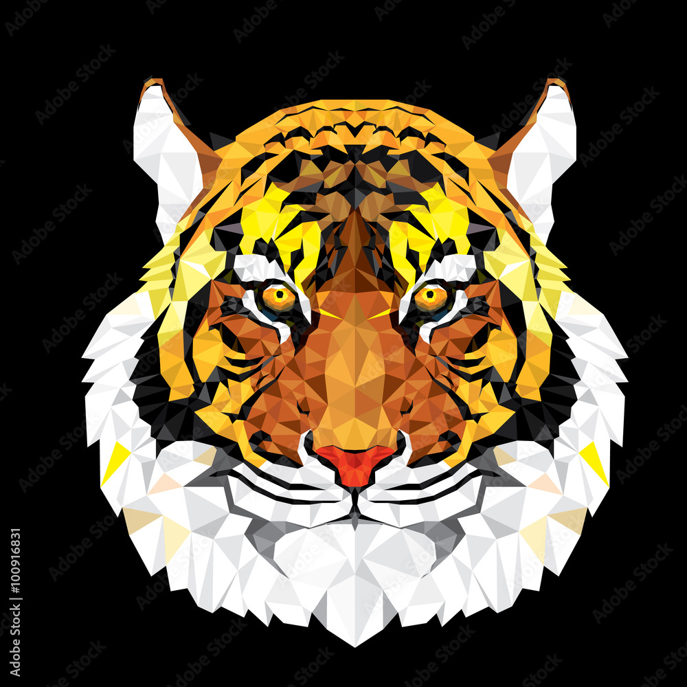 Low polygon Tiger geometric pattern - Vector illustration vector de ... Low polygon Tiger geometric pattern - Vector illustration vector de ...