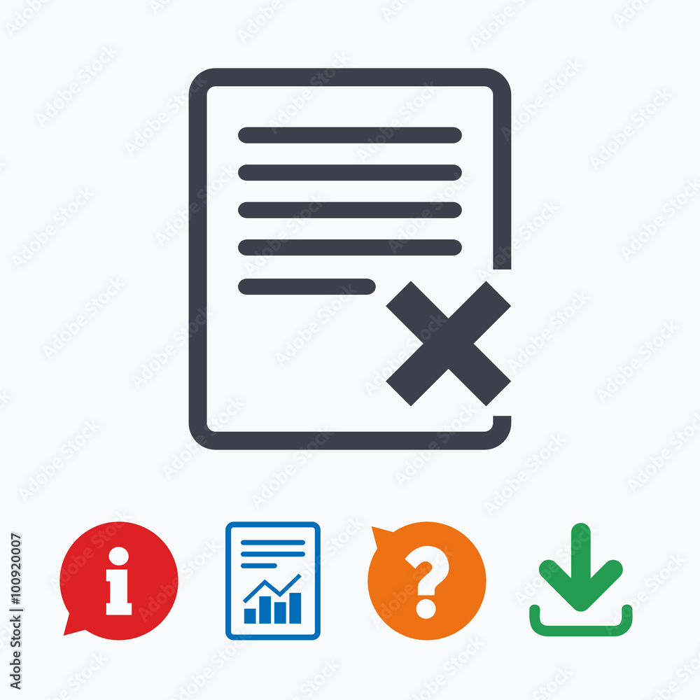 Delete file sign icon. Remove document symbol. Stock Vector | Adobe Stock Delete file sign icon. Remove document symbol. Stock Vector | Adobe Stock