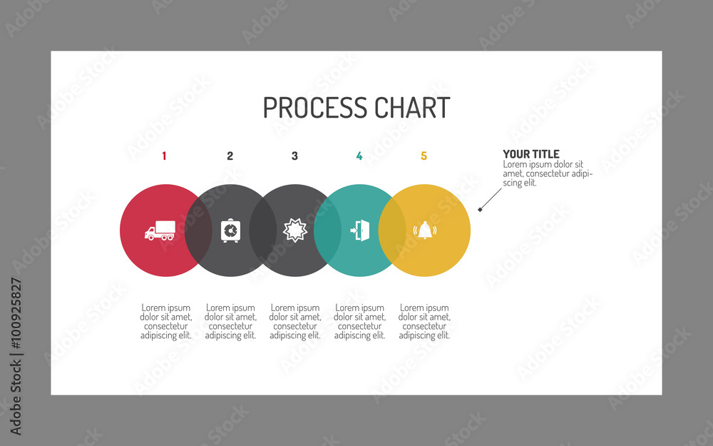 Five step circle process chart Stock Vector | Adobe Stock