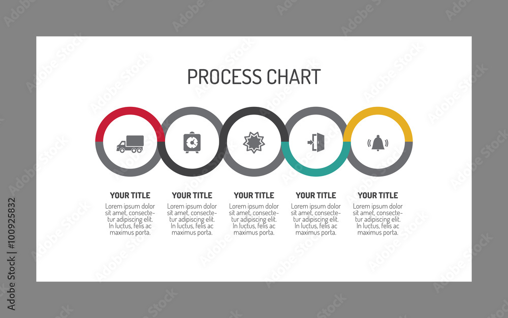 Five step process chart 2 Stock Vector | Adobe Stock