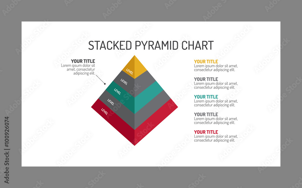 Stacked pyramid chart 4 Stock Vector | Adobe Stock