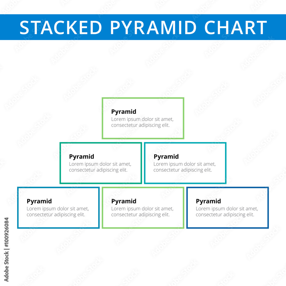 Stacked pyramid chart template 2 Stock Vector | Adobe Stock