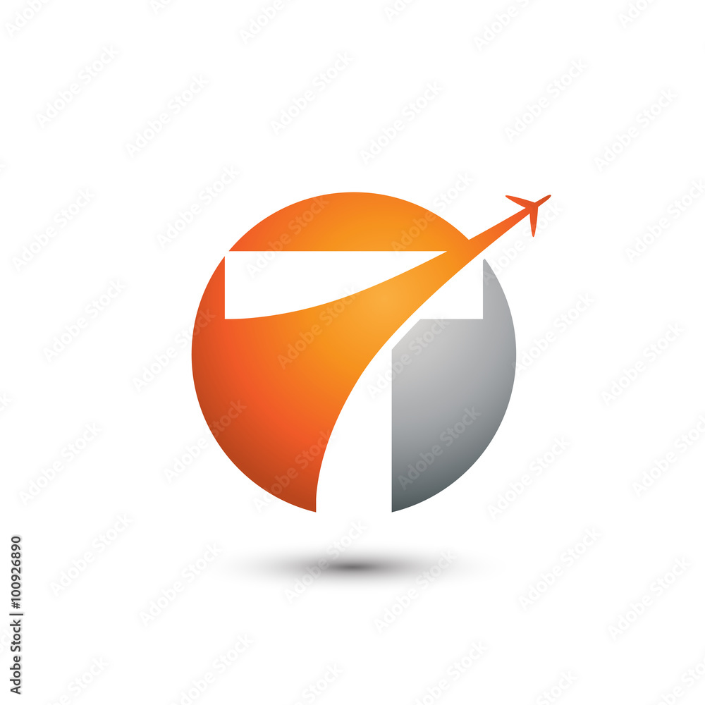 Travel Plane Letter T Logo Stock Vector | Adobe Stock