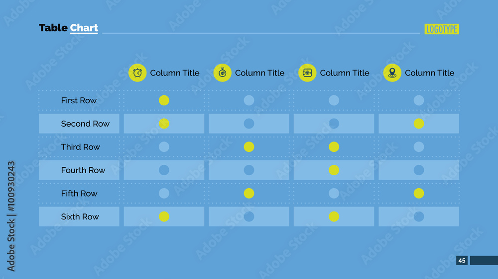 Table chart slide 2 Stock Vector | Adobe Stock