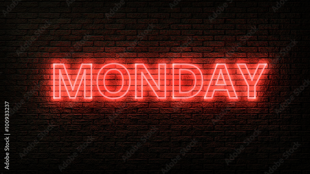 monday neon sign Stock Illustration | Adobe Stock