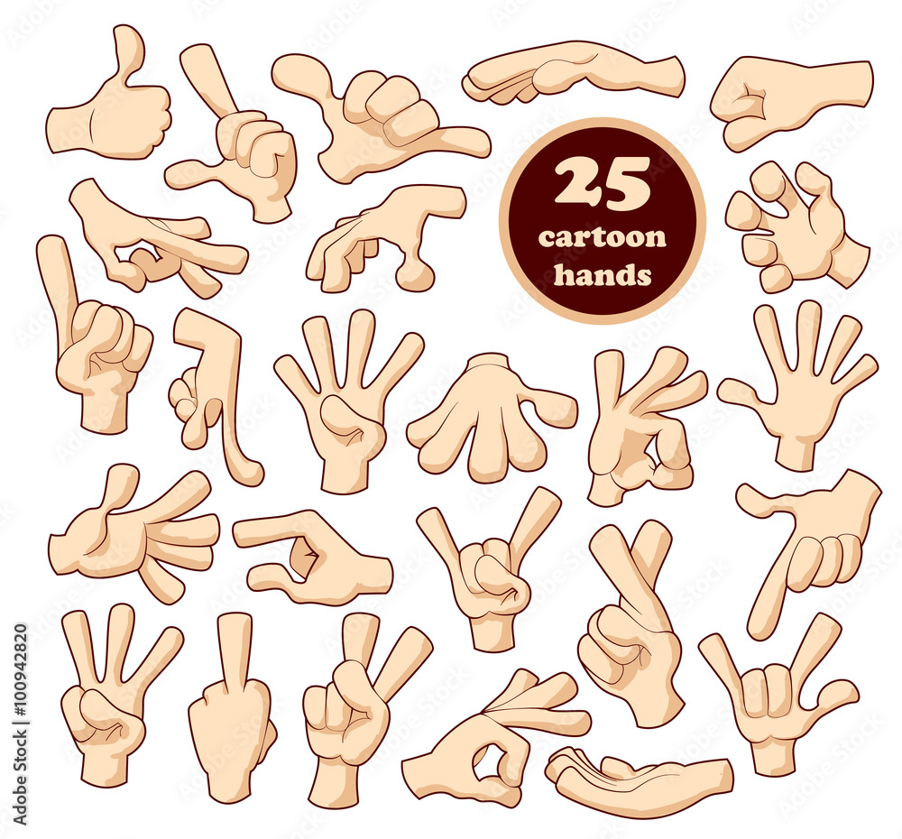 Comics cartoon hands set Stock Vector | Adobe Stock