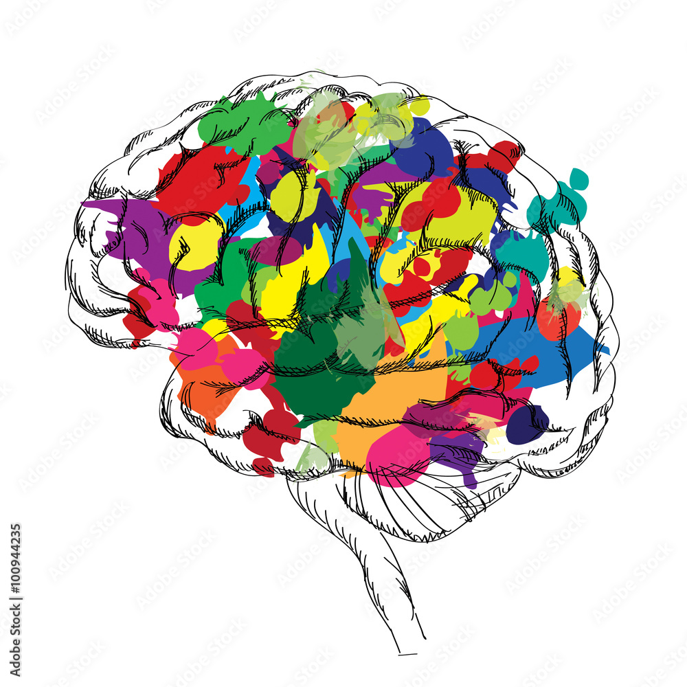 Bright Brain concept. Vector isolated. Stock Illustration | Adobe Stock