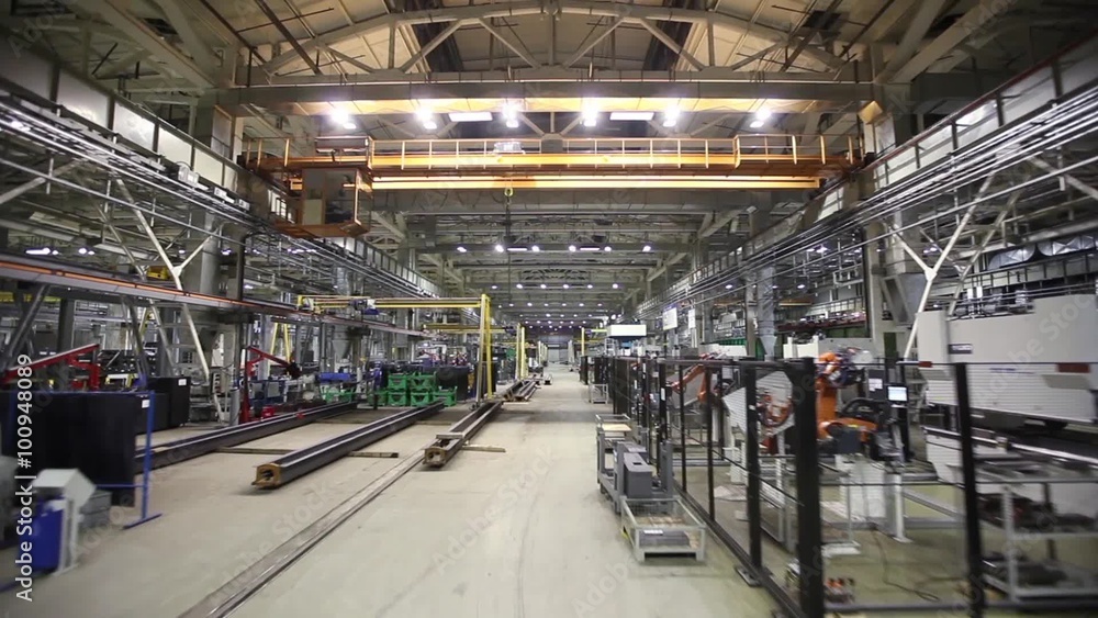 Smooth flight through industrial factory Stock Video | Adobe Stock