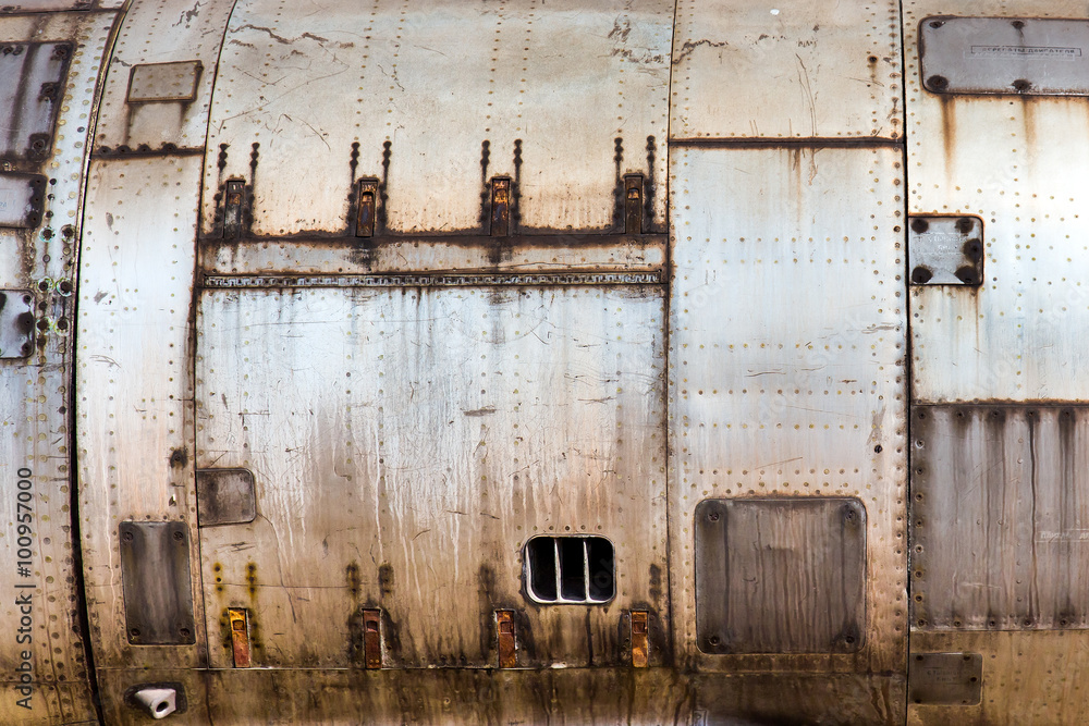 texture of old metallic aircraft skin Stock Photo | Adobe Stock
