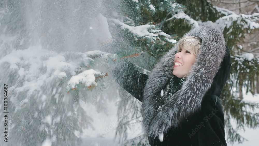 Woman Shake Off Snow 3 Stock Video | Adobe Stock