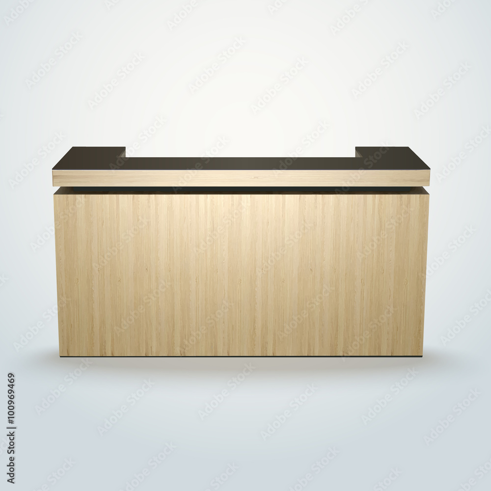 modern design office reception or bar counter, made of separate planks ...