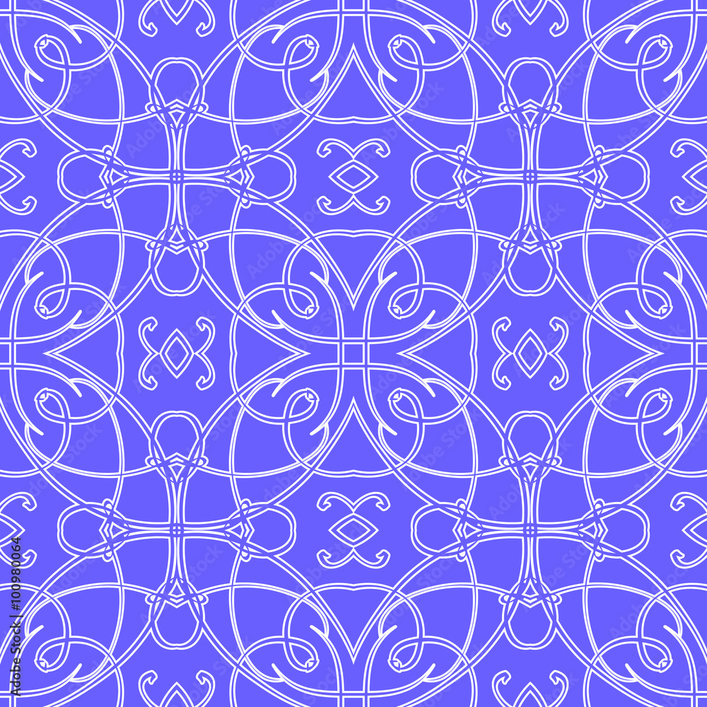 Seamless pattern in arabic style. Intersecting curved elegant lines and ...