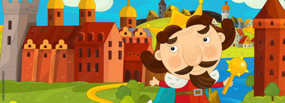 Cartoon medieval scene - image for different fairy tales - illustration ...