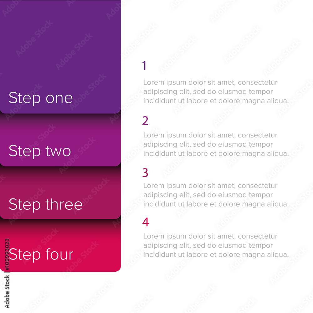 One two three four steps progress bar label Stock Vector | Adobe Stock