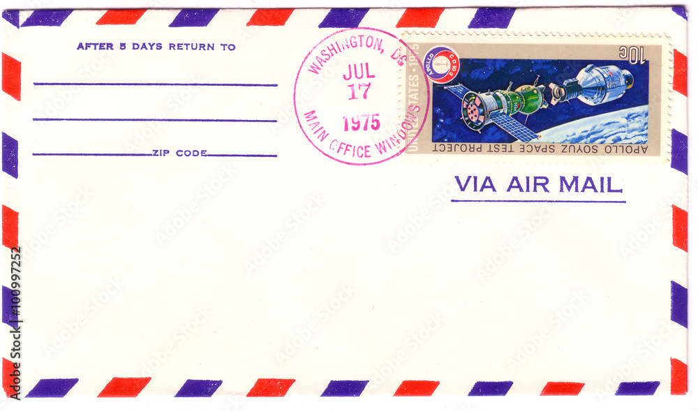 USA - CIRCA 1975: Postage stamp special postal cancellation by W Stock ...