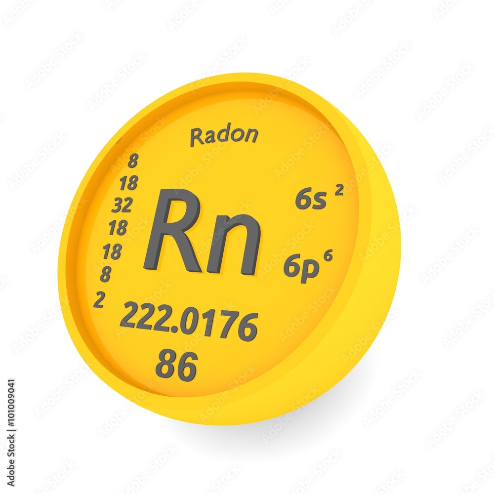 Radon chemical element sign in periodic table Stock Illustration ...