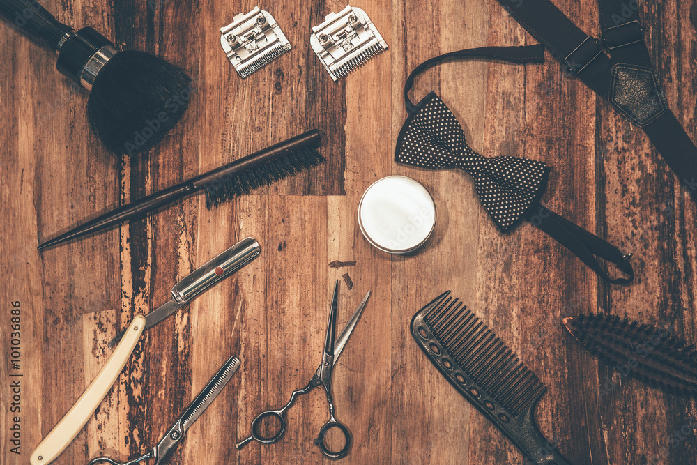 barber tools art