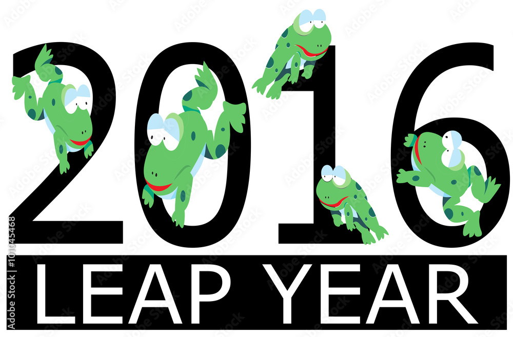 Leap Year 2016 with frogs Stock Vector | Adobe Stock