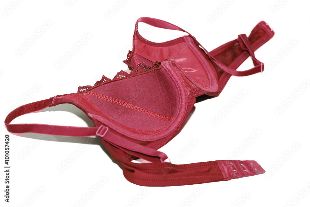 red bra on white background Stock Photo | Adobe Stock