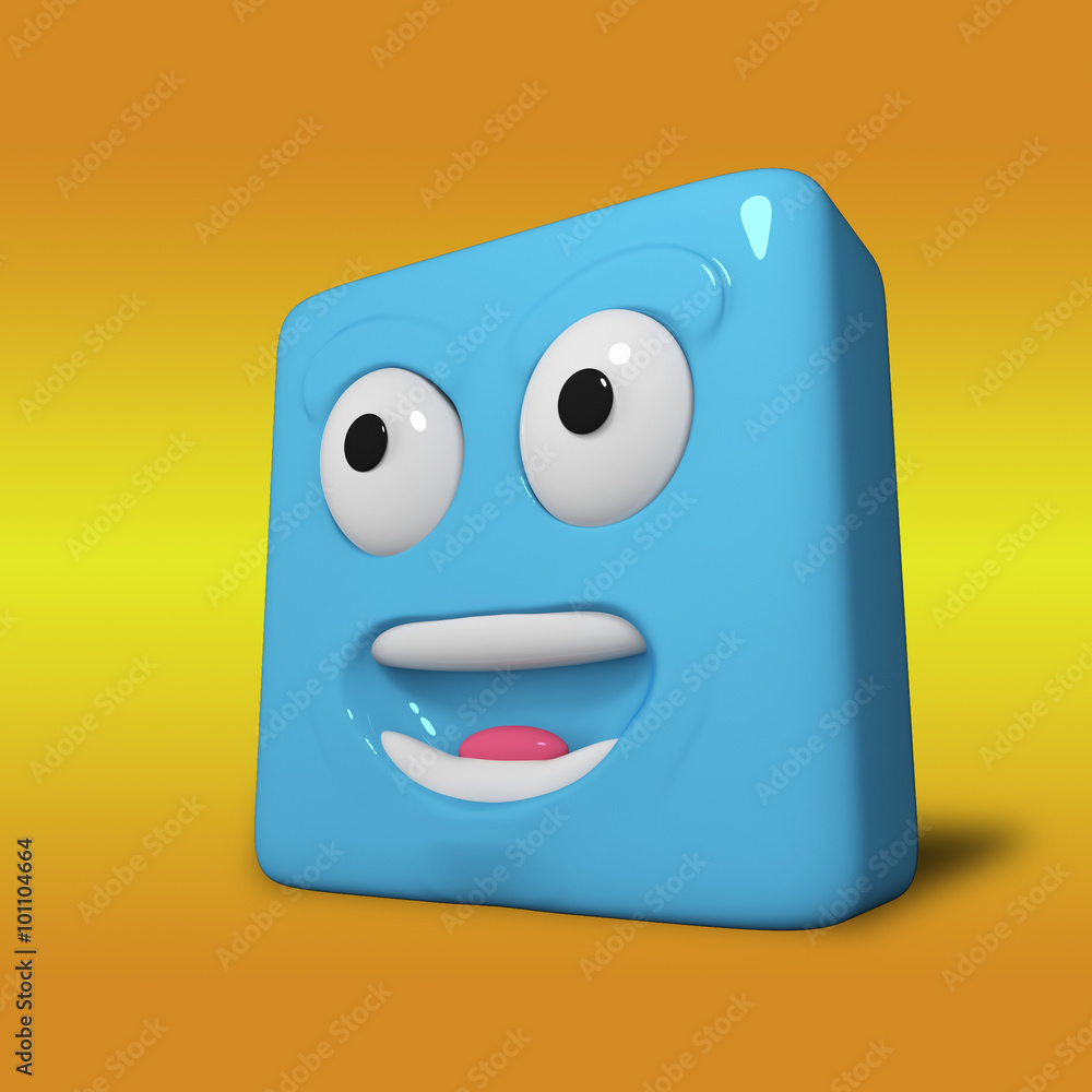 emotional cube/3d character cube experiencing emotions Stock ...