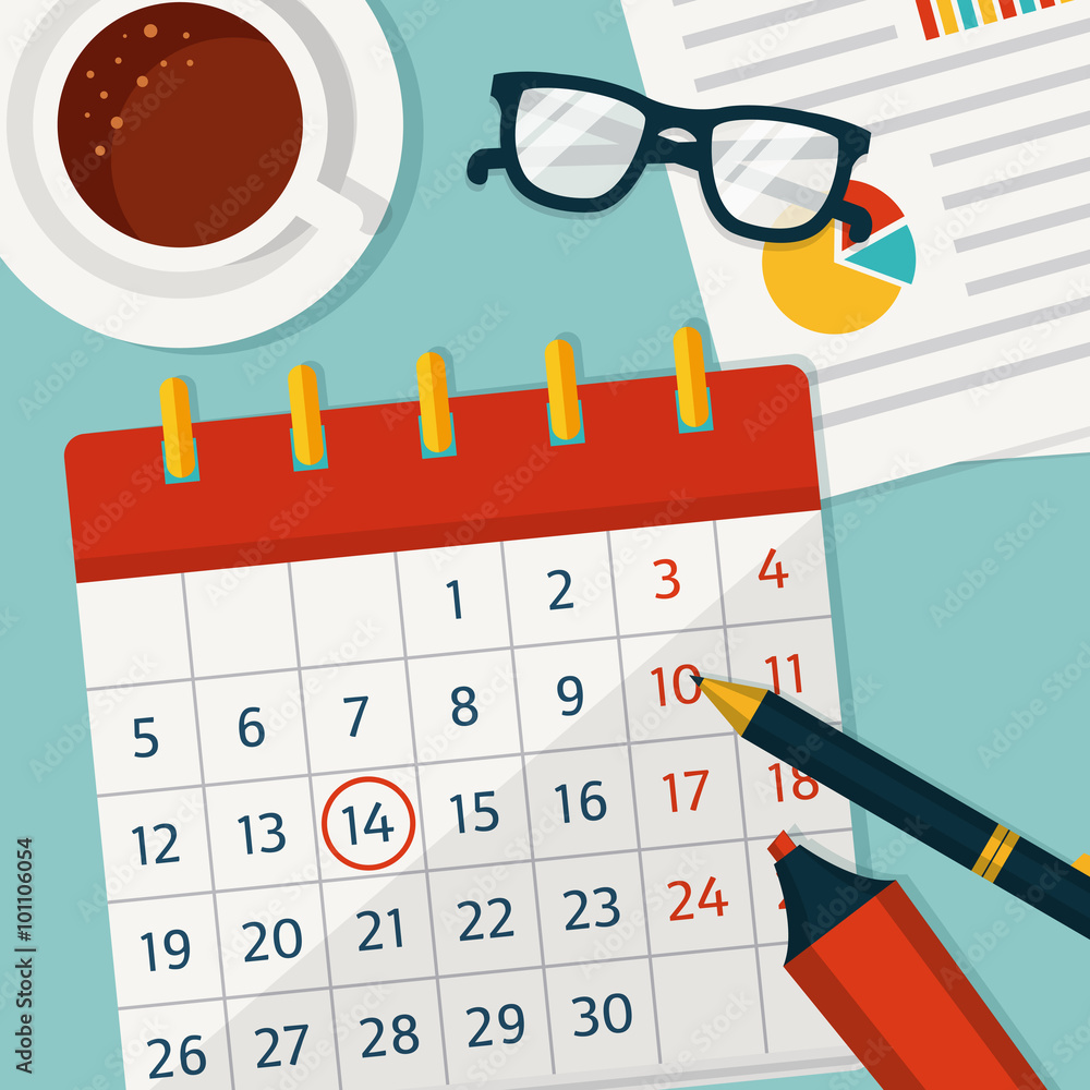 Calendar planning. Vector concept background. Stock Vector | Adobe Stock
