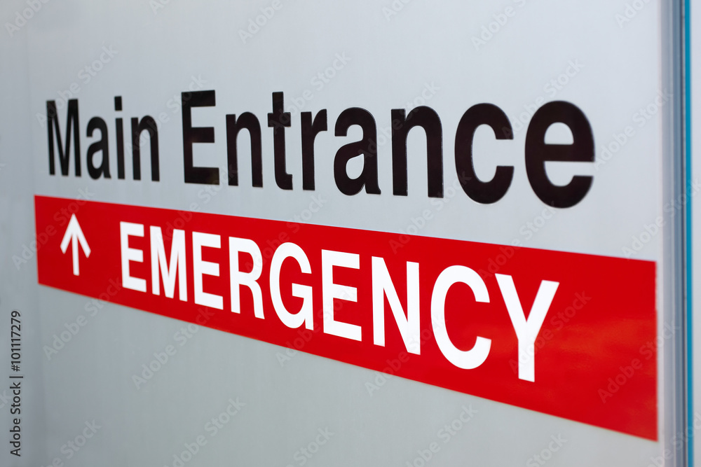 Hospital Emergency Sign Picture Stock Photo | Adobe Stock