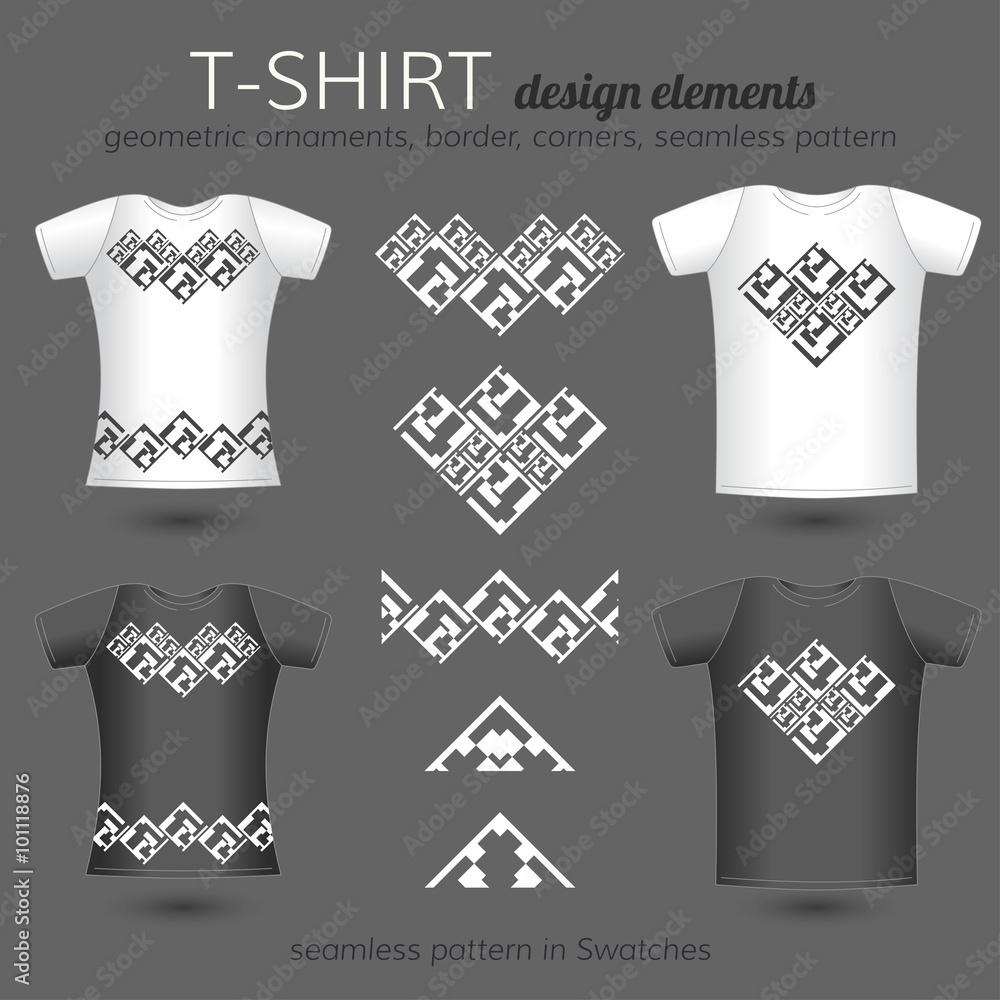 Vetor de Male and female T-shirt design elements. Vector template of ...