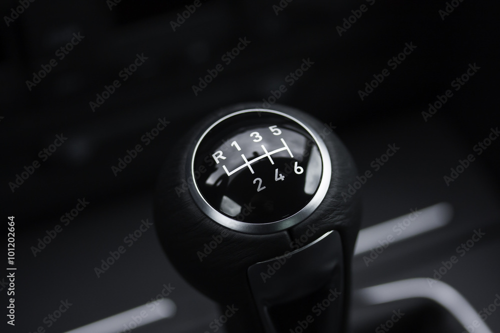 car interior - six speed manual gear shift with reverse (leather with ...
