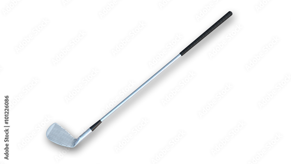Golf Club, Iron; sports equipment isolated on white background, side ...