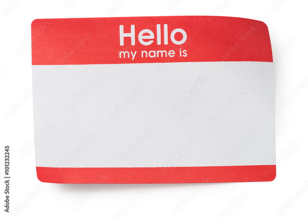 Hello Name Tag Stock Photo | Adobe Stock