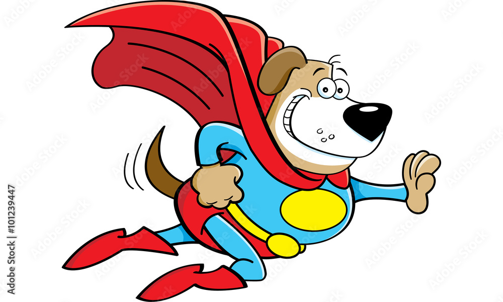 Cartoon illustration of a dog dressed as a super hero. Stock Vector ...