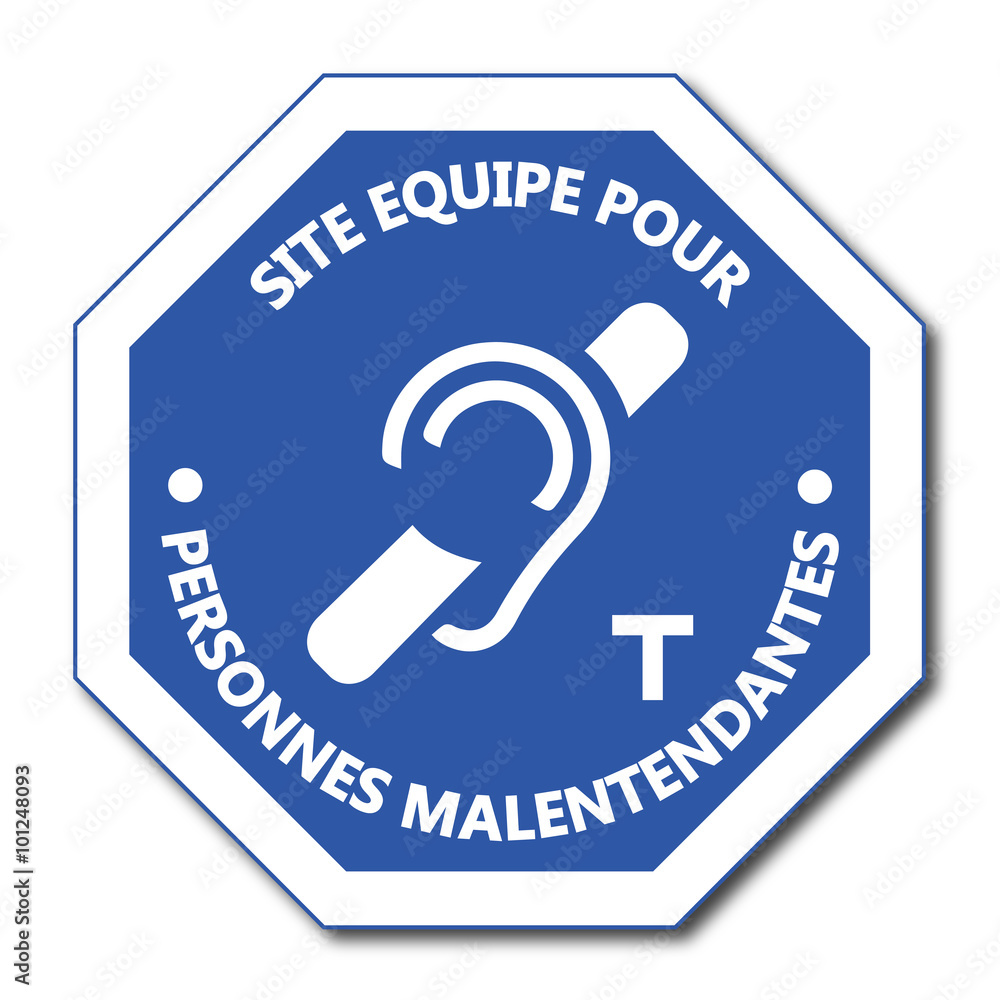 Logo site équipé pour personnes malentendantes. Stock Vector | Adobe Stock