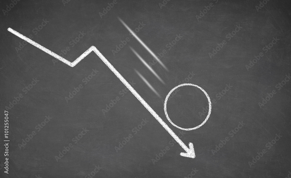 Line graph showing a downward trend Stock Photo | Adobe Stock