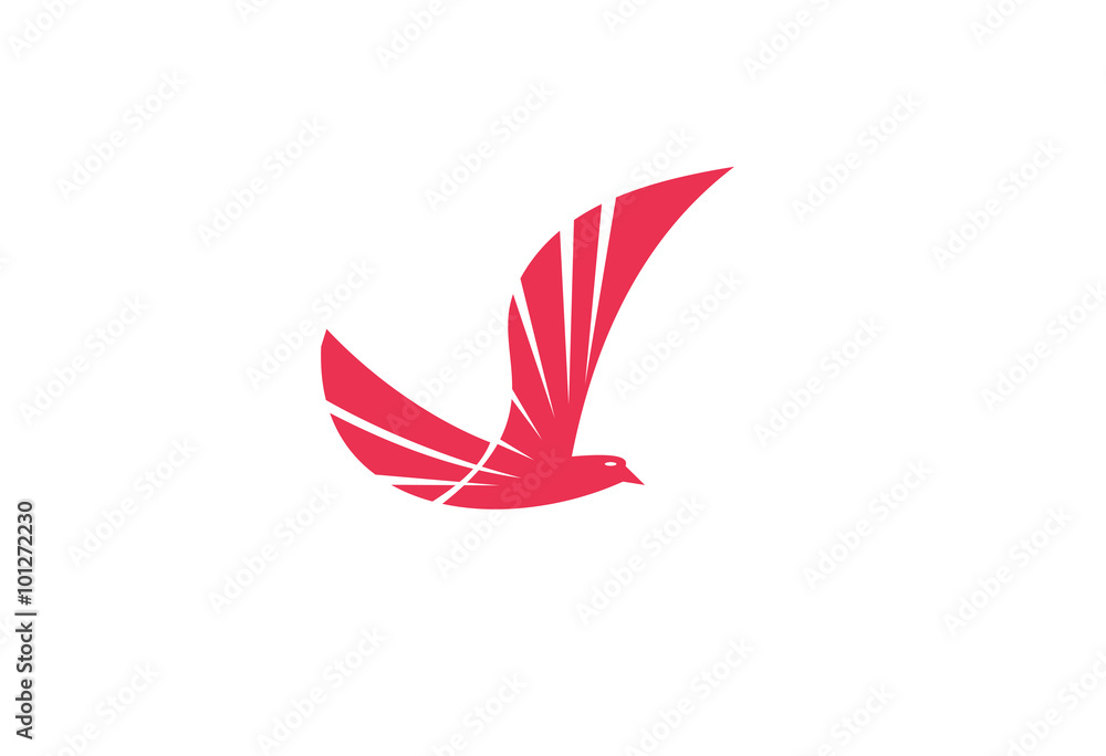red falcon with outstretched wings logo Stock Vector | Adobe Stock
