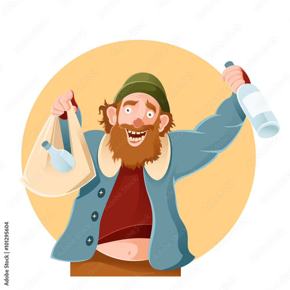 Cartoon happy Bum Stock Vector | Adobe Stock